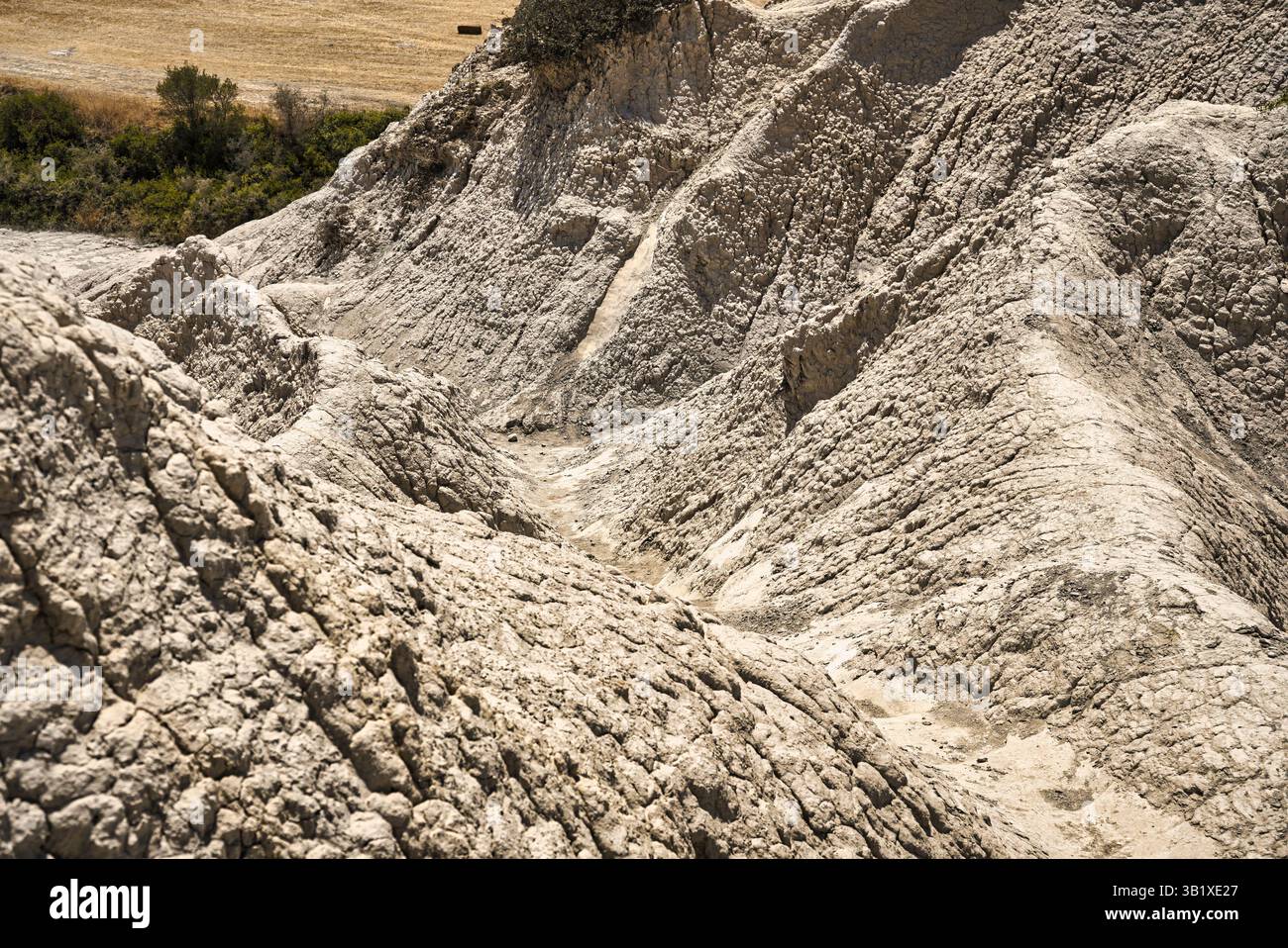 Detail of structures of eroded hills of Komolithi earth pyramids on the ...