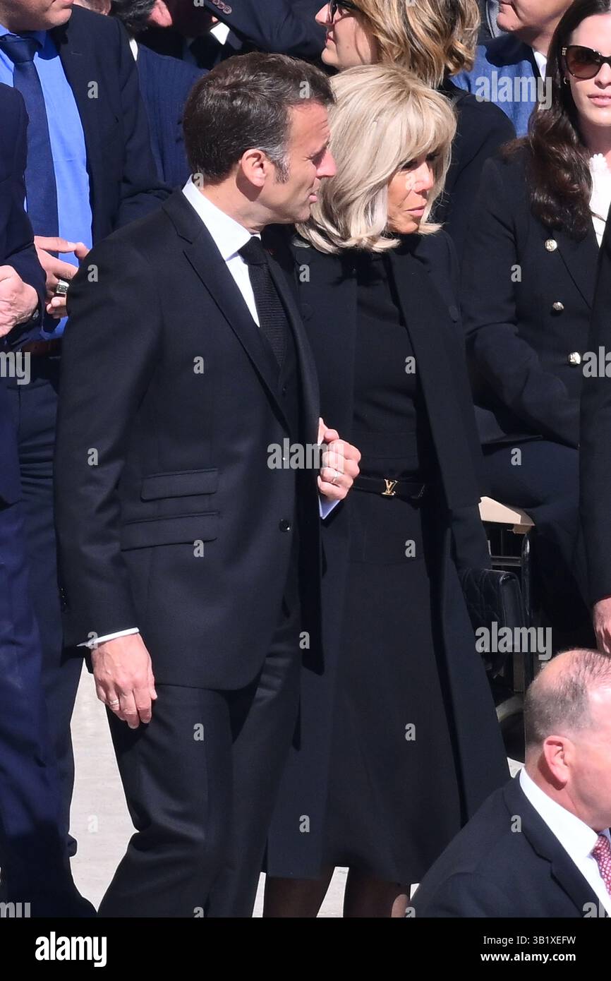 Rome, Italy. 26th Apr, 2025. Emmanuel Macron during the Funeral Mass of ...