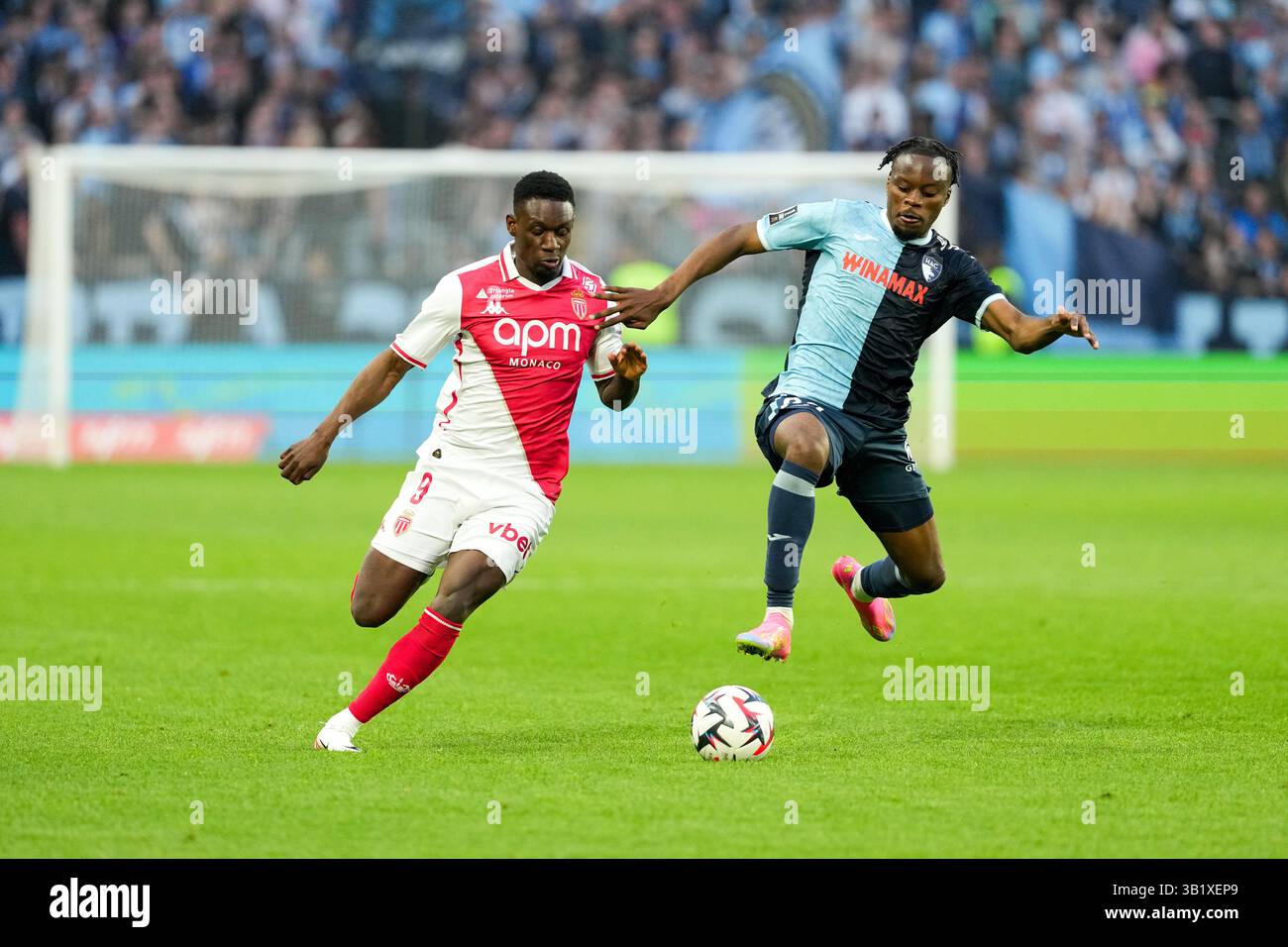 23 Junior MWANGA (hac) - 09 Folarin BALOGUN (asm) during the Ligue 1 MCDonald's match between Le ...