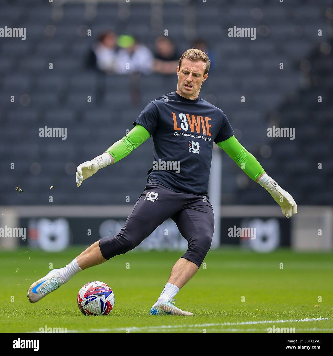 Milton Keynes Dons Goalkeeper Craig MacGillivray (15) Warms Up before ...