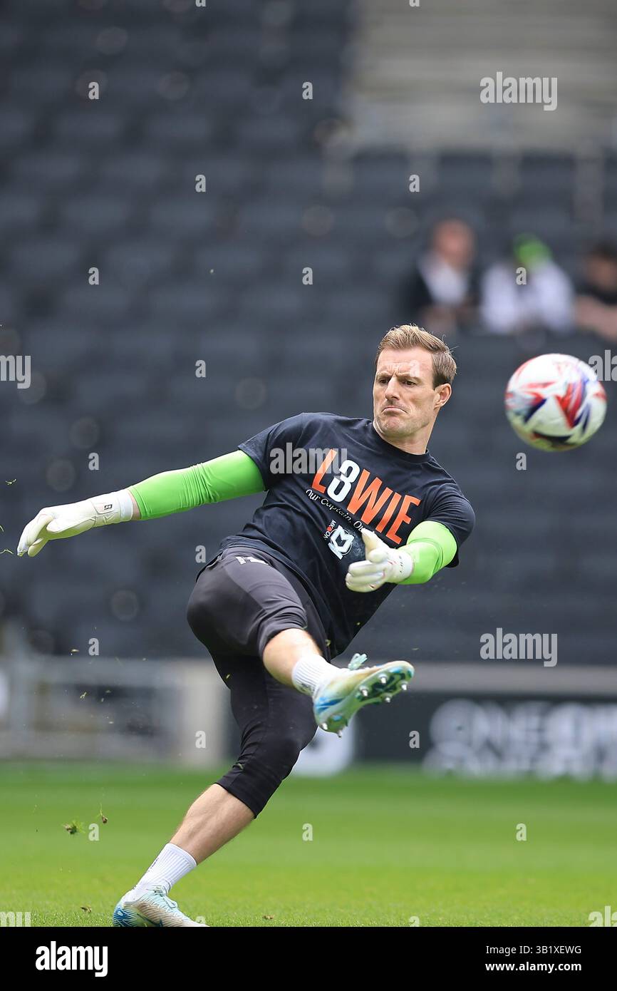 Milton Keynes Dons Goalkeeper Craig MacGillivray (15) Warms Up before ...