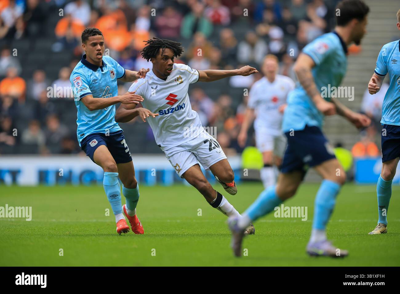 Milton Keynes Dons Midfielder Kane Thompson-Sommers (20) Under Pressure ...