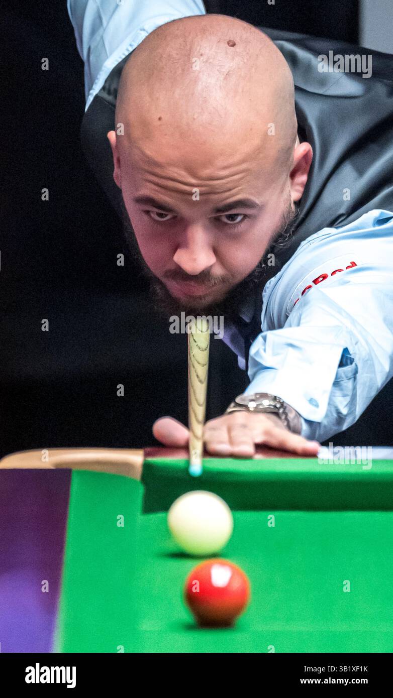 Luca Brecel during his match against Ding Junhui, on day eight of the ...