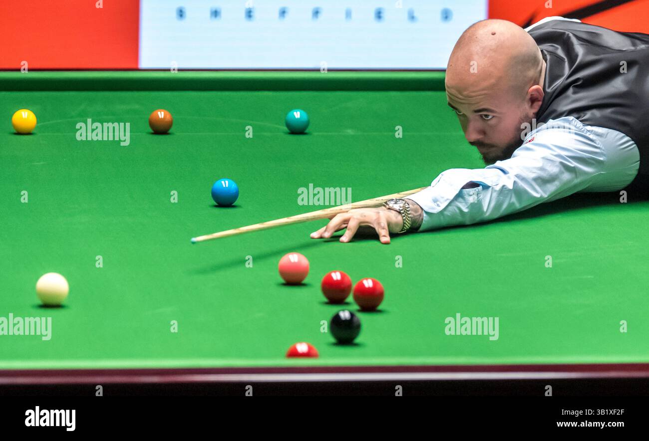 Luca Brecel during his match against Ding Junhui, on day eight of the ...