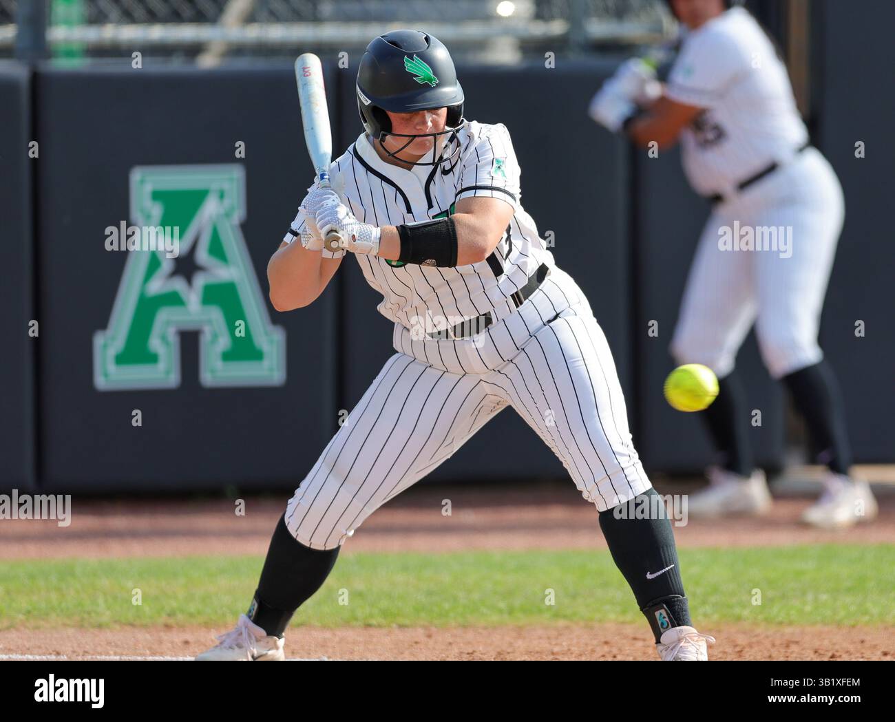 April 25, 2025: University of North Texas Madison Conley (13) at bat at ...