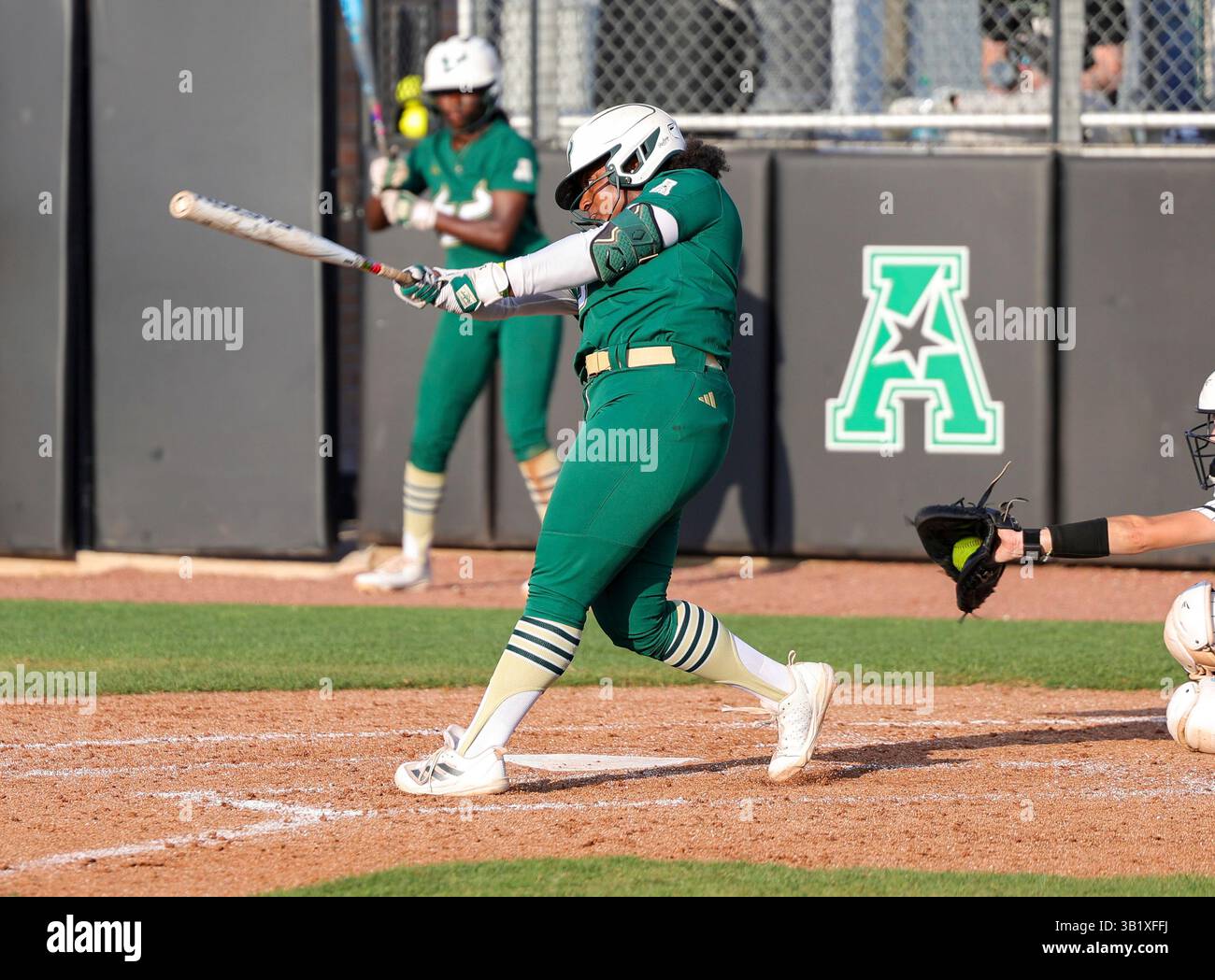 April 25 ,2025: University of South Florida Jamia Nelson (5) swings the ...