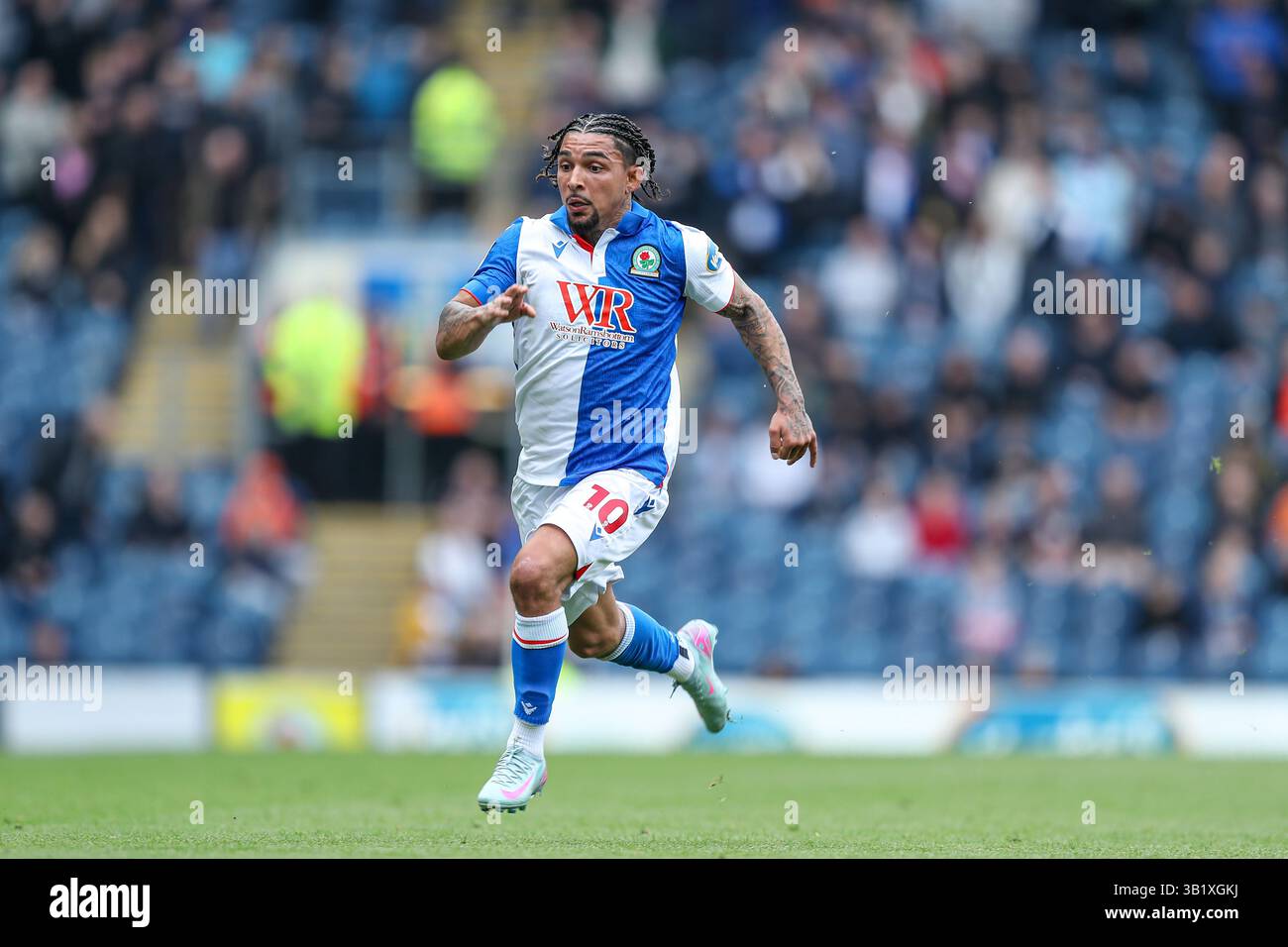 Blackburn, UK. 26th Apr, 2025. Tyrhys Dolan of Blackburn Rovers during ...