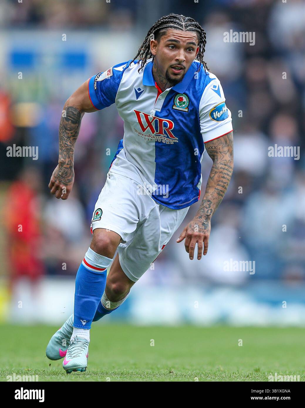 Blackburn, UK. 26th Apr, 2025. Tyrhys Dolan of Blackburn Rovers during ...