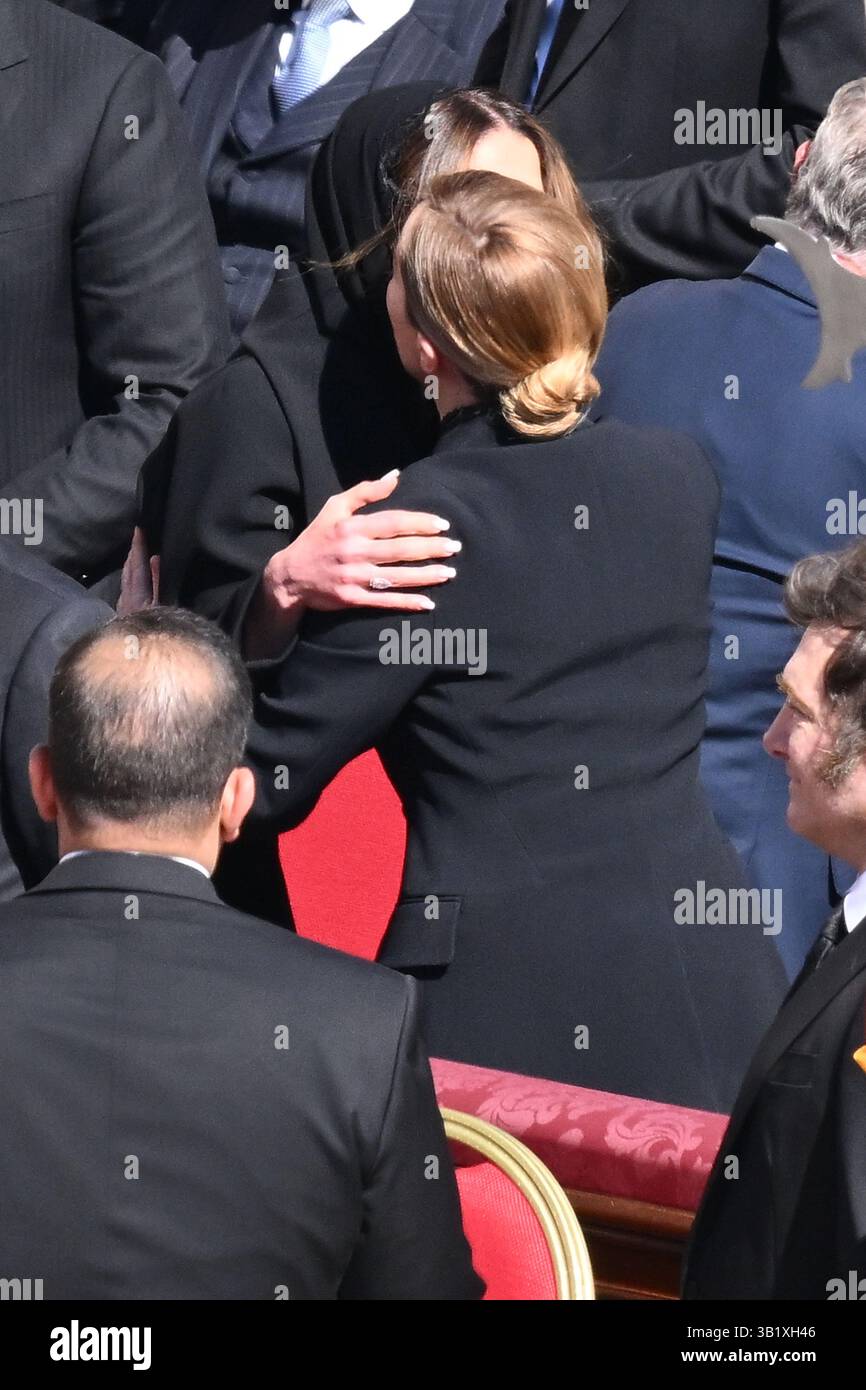 Rome, Italy. 26th Apr, 2025. Giorgia Meloni during the Funeral Mass of ...