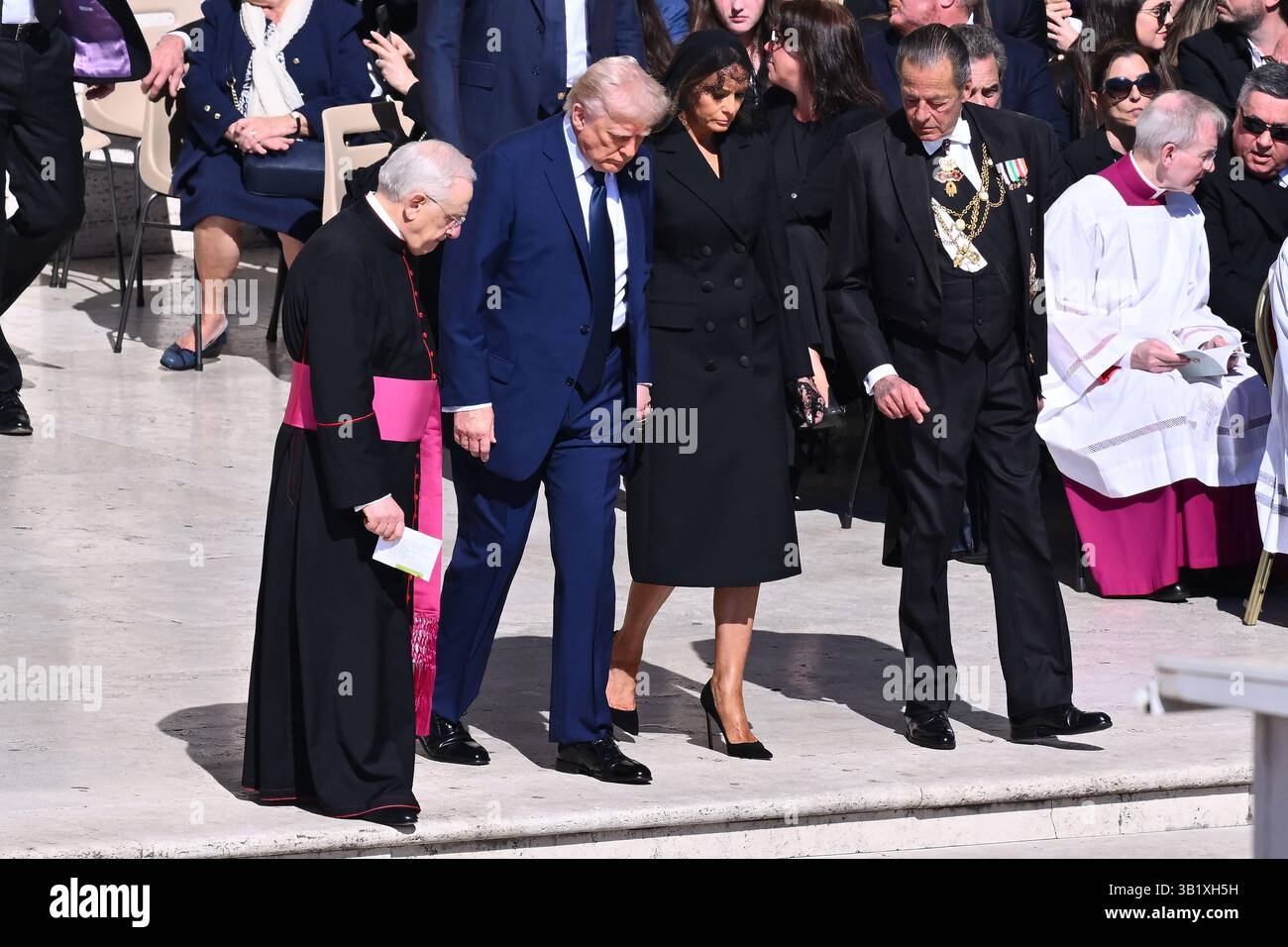 Rome, Italy. 26th Apr, 2025. Donald Trump and Melania during the ...