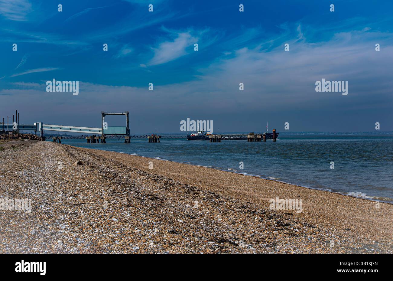 View of the Sheerness Port Pier from the end of Sheerness Promenade in ...