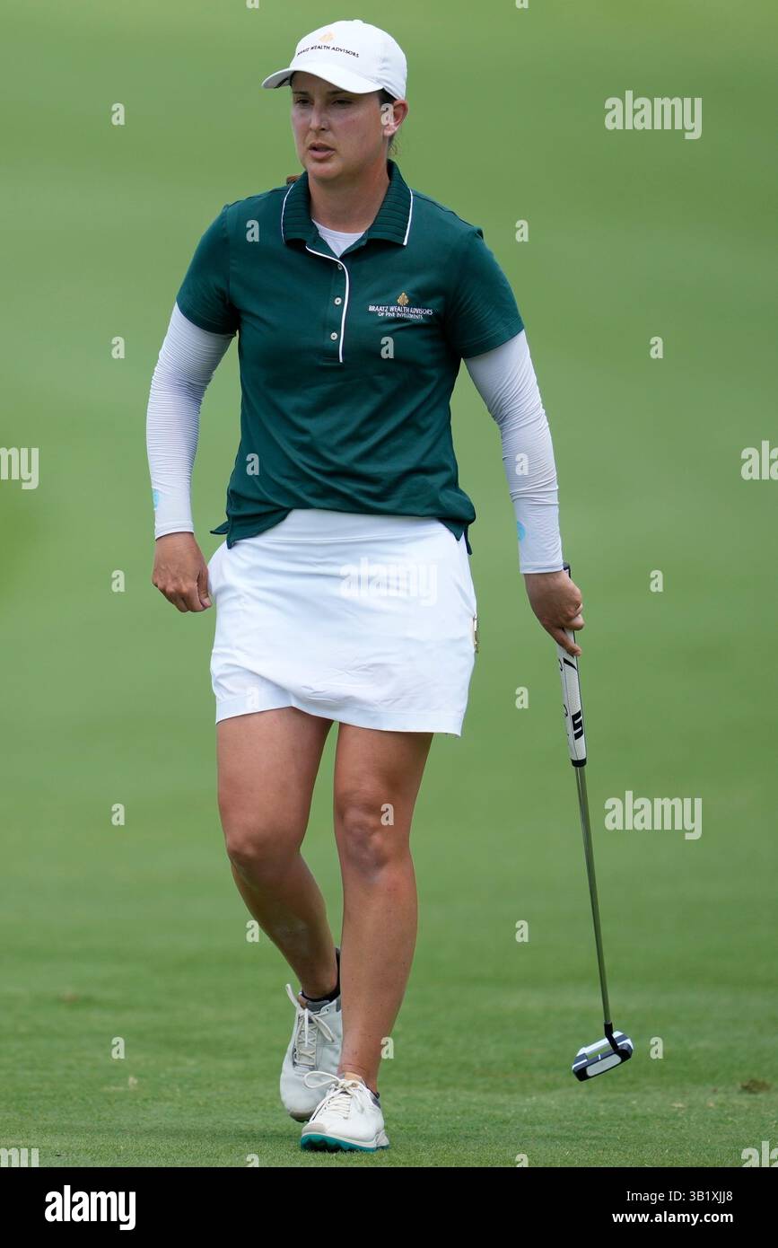 Lindy Duncan walks on the nineth hole during the third round of the ...