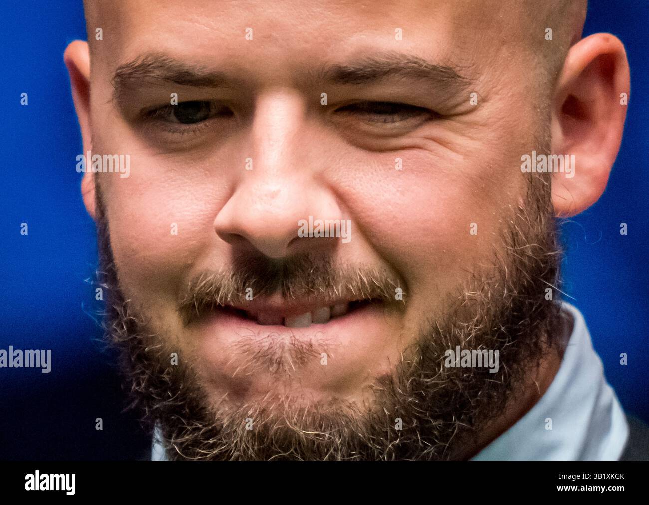 Luca Brecel during his match against Ding Junhui, on day eight of the ...
