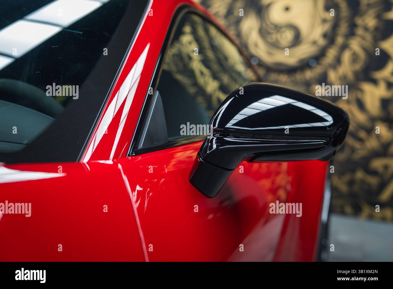 Close Up of Red 2025 Porsche 911 GT3 922 with Abstract Mural Stock ...