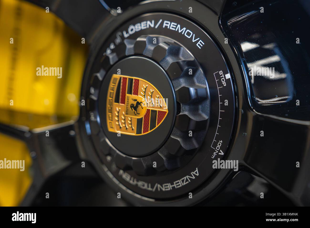 Close Up of Center Lock Wheel Hub on 2025 Porsche 911 GT3 922 Stock ...