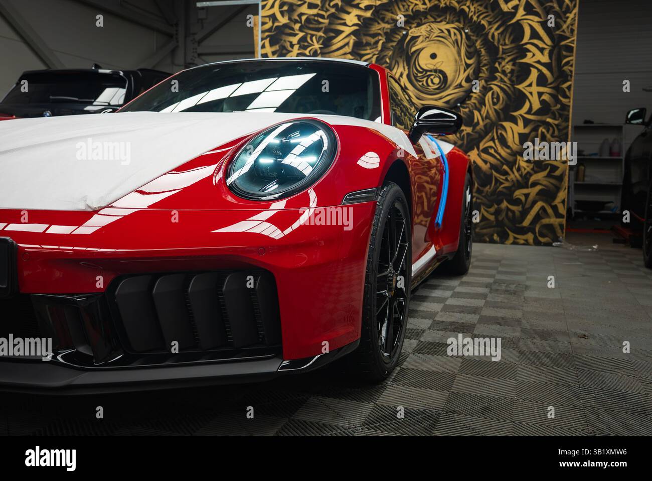 Close Up of Red 2025 Porsche 911 GT3 922 in Indoor Setting Stock Photo ...