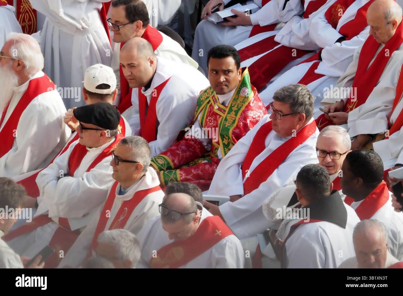 Roma, Italy. 26th Apr, 2025. Clergymen attend Pope Francis' funeral ...