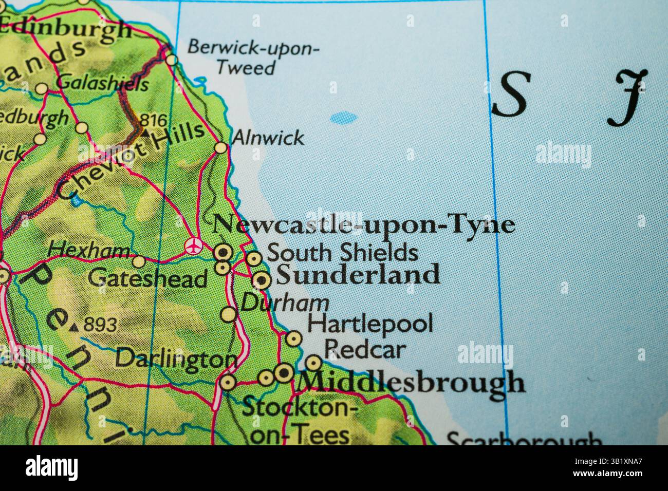 Sunderland map hi-res stock photography and images - Alamy