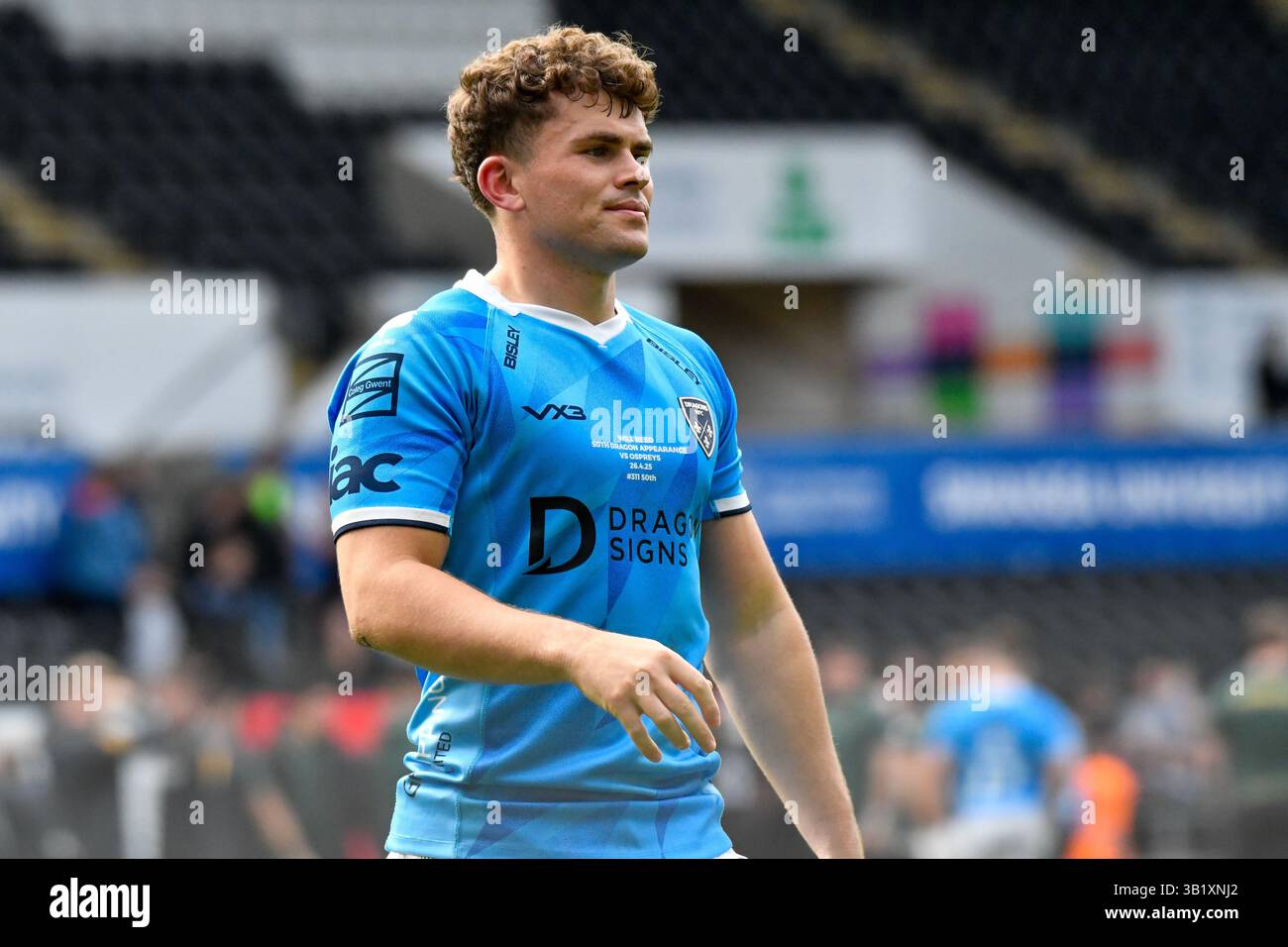 Swansea, Wales. 26 April 2025. Will Reed of Dragons RFC after the ...
