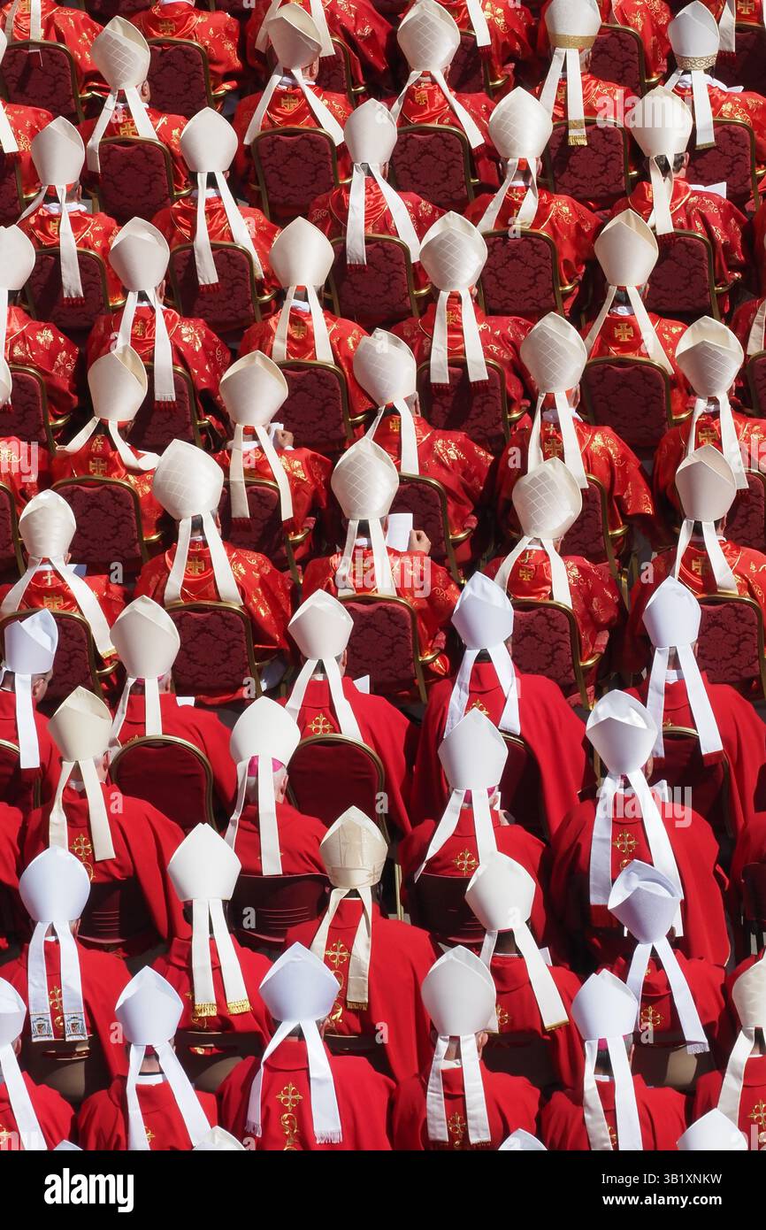 Roma, Italy. 26th Apr, 2025. Cardinals and bishops attend Pope Francis ...
