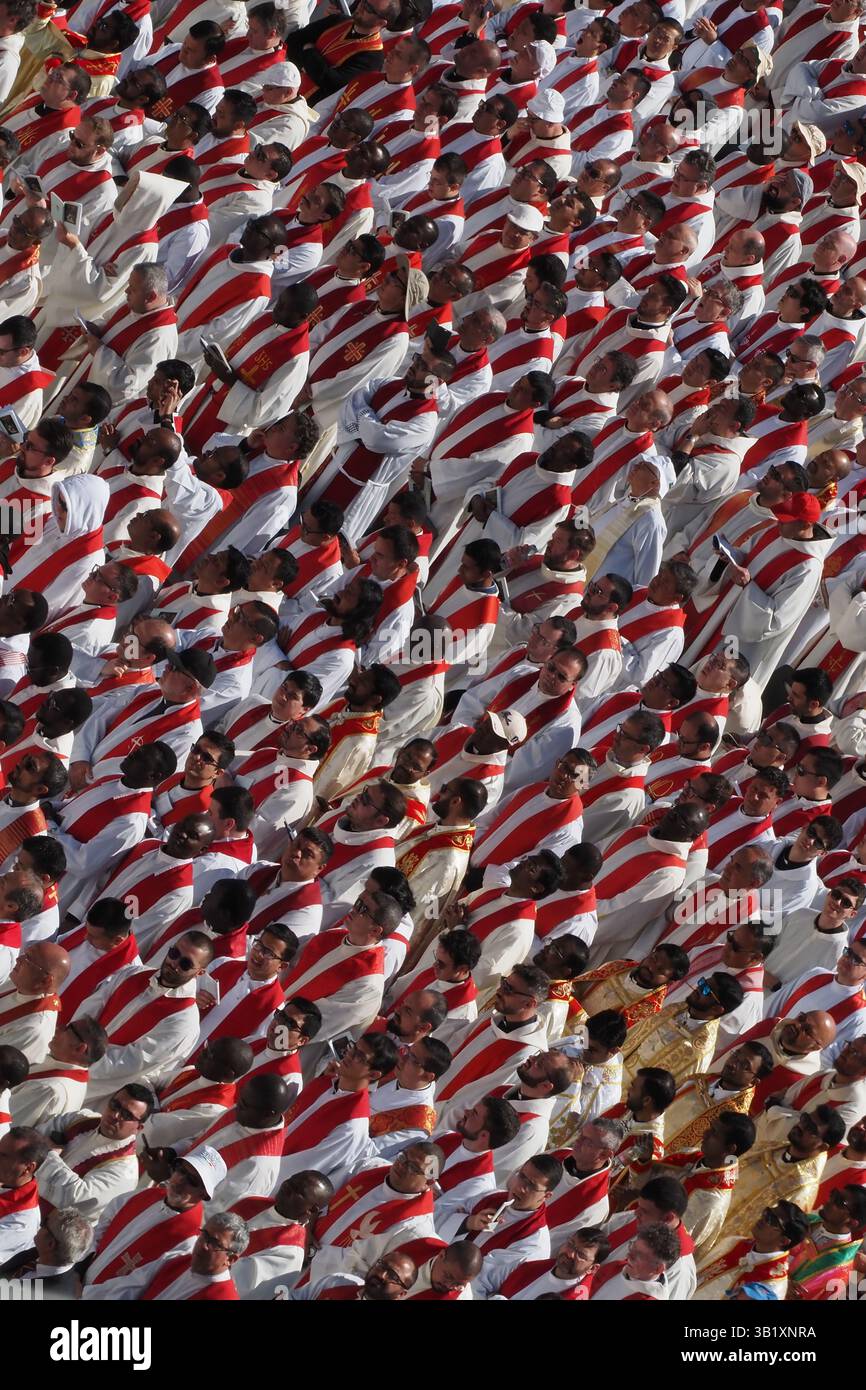 Roma, Italy. 26th Apr, 2025. Clergymen attend Pope Francis' funeral ...