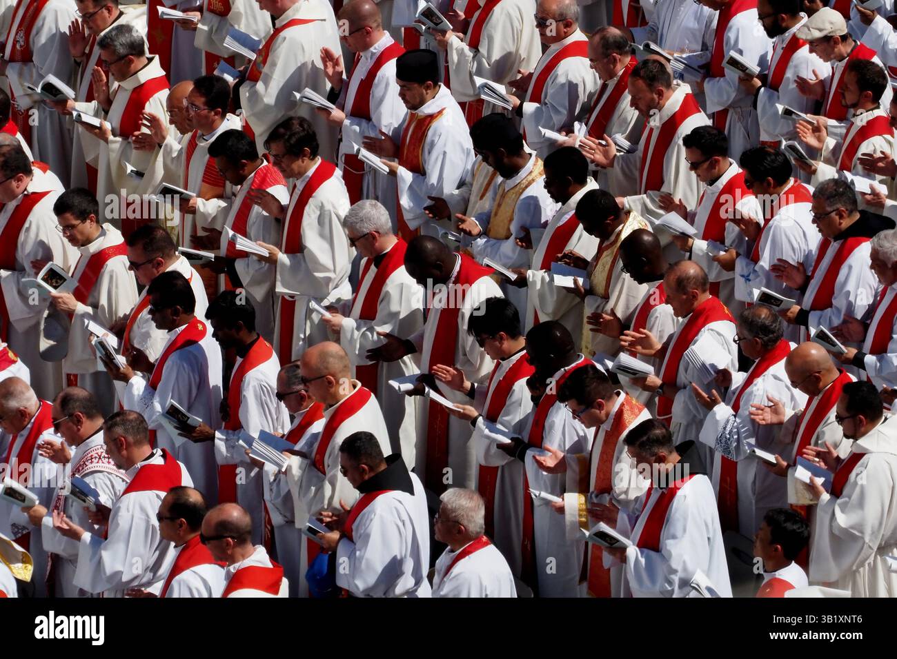 Roma, Italy. 26th Apr, 2025. Clergymen attend Pope Francis' funeral ...
