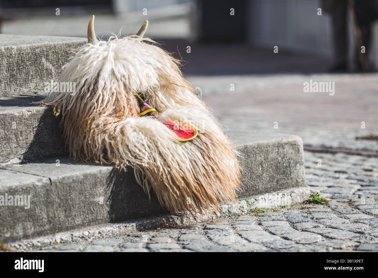A kurent mask is a traditional clothing for carnival in Slovenia Stock ...