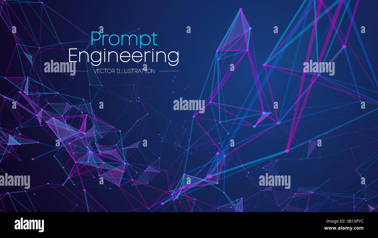 Prompt Engineering Ai And Data Visualization Plexus Structure Neural Network Stock Vector