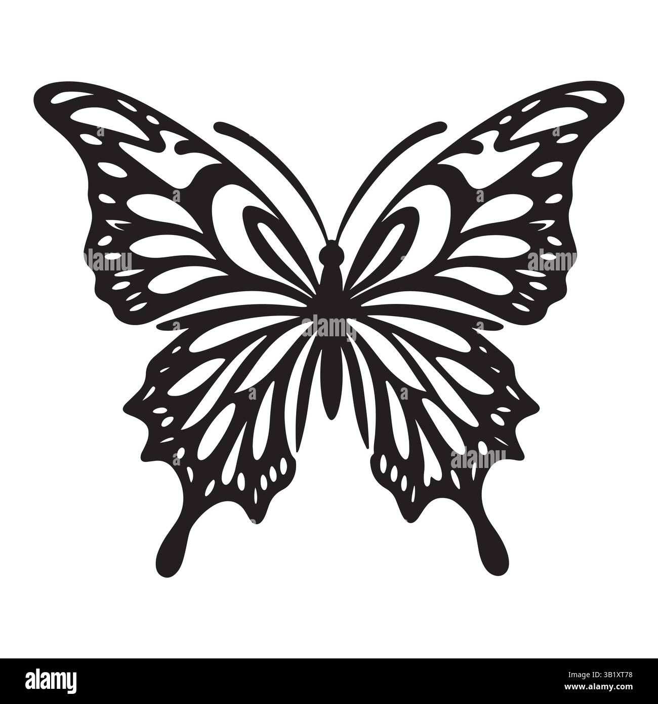 Ornamental Tribal Butterfly Design for Ink and Art Stock Vector Image ...