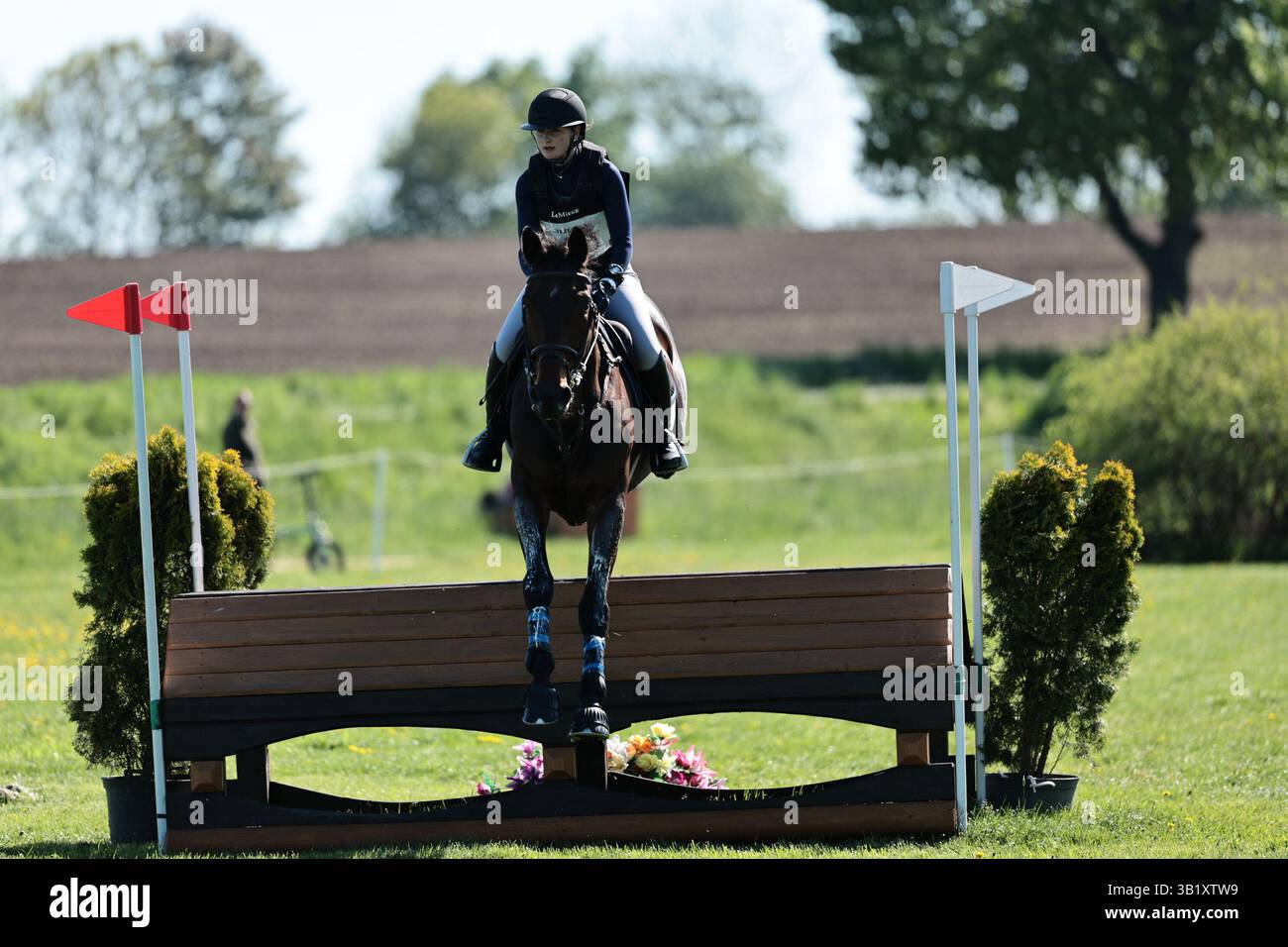 Verane Nicaud of France with Frenchstar Helau during the CCI2*-L cross ...