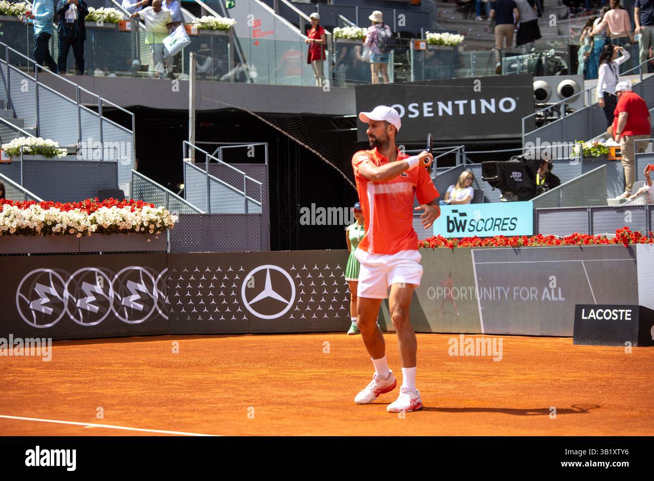 Madrid, Spain. April 26, 2025. Serbian Novak Djokovic plays against ...