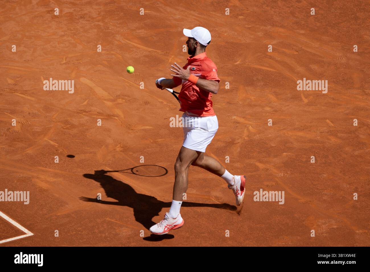Madrid, Spain. April 26, 2025. Serbian Novak Djokovic plays against ...