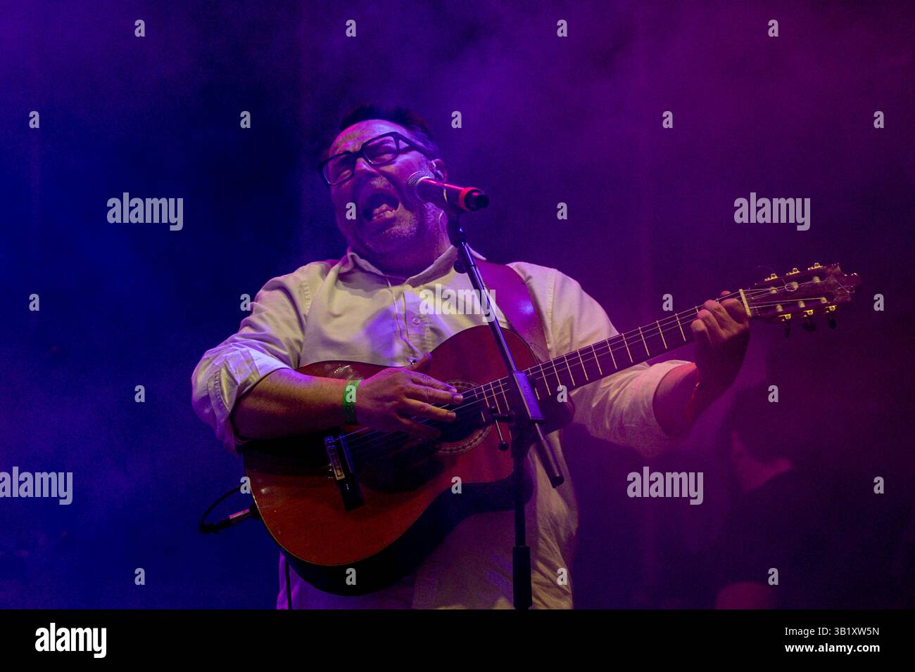 A member of the group Siempre Así performs during the third edition of ...