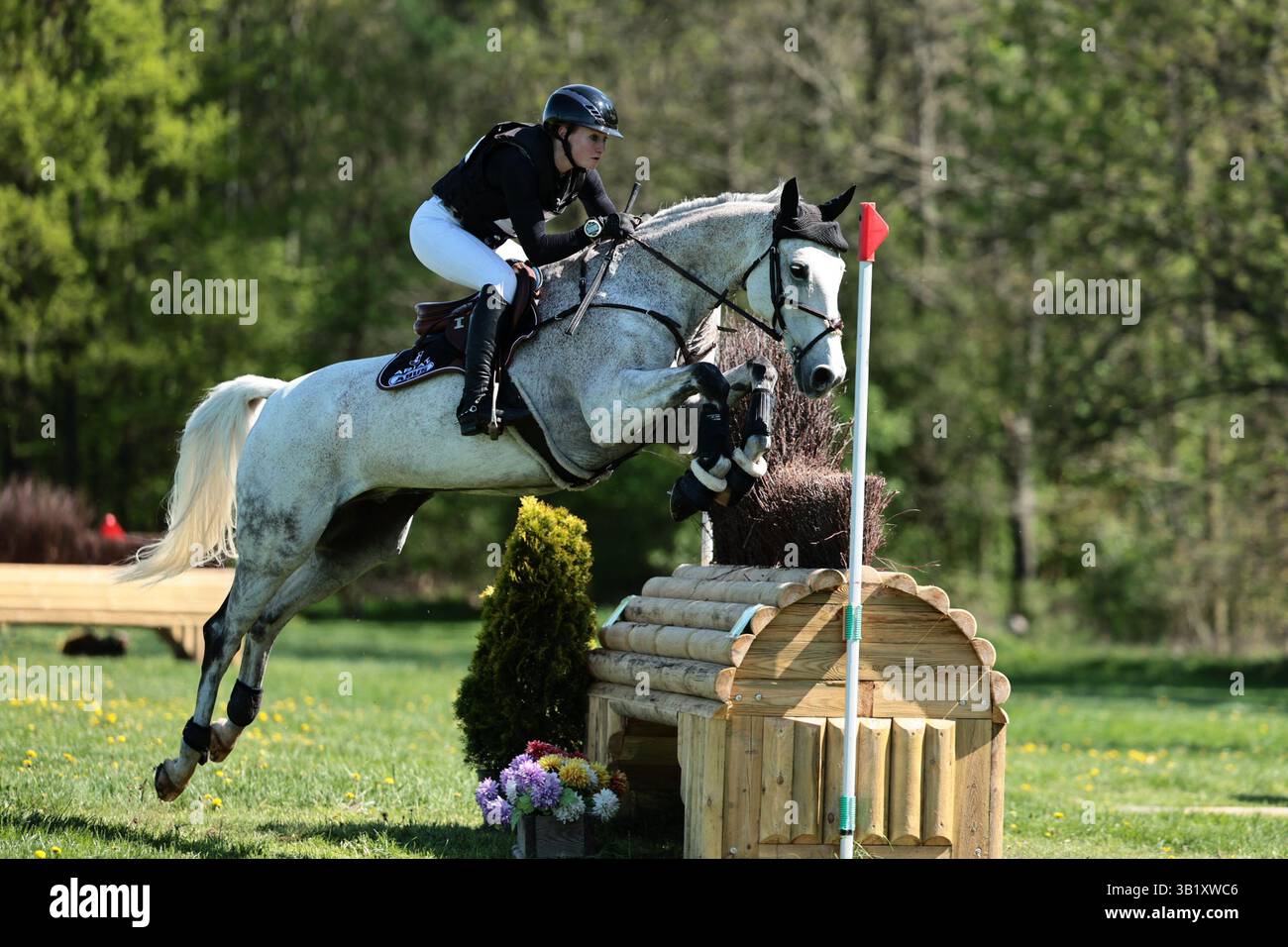 Antonia Baumgart of Germany with Lamango during the CCI3*-S cross ...