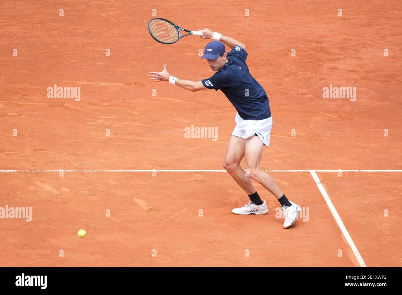 Alex de Minaur of Australia in action against Lorenzo Sonego the Mutua ...
