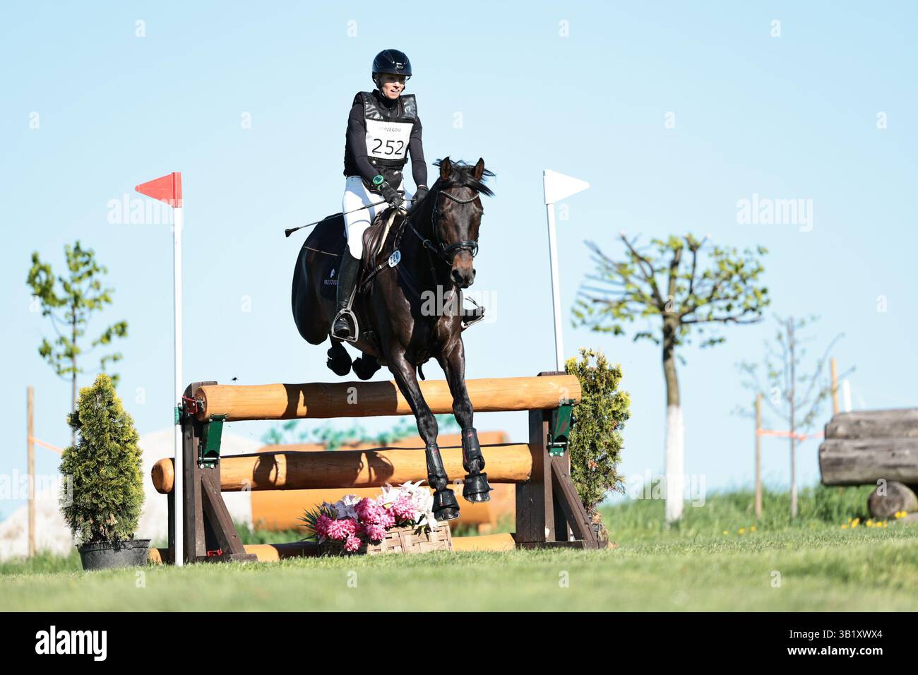 Anna Siemer of Germany with Zacky Zack during the CCI2*-S cross country ...