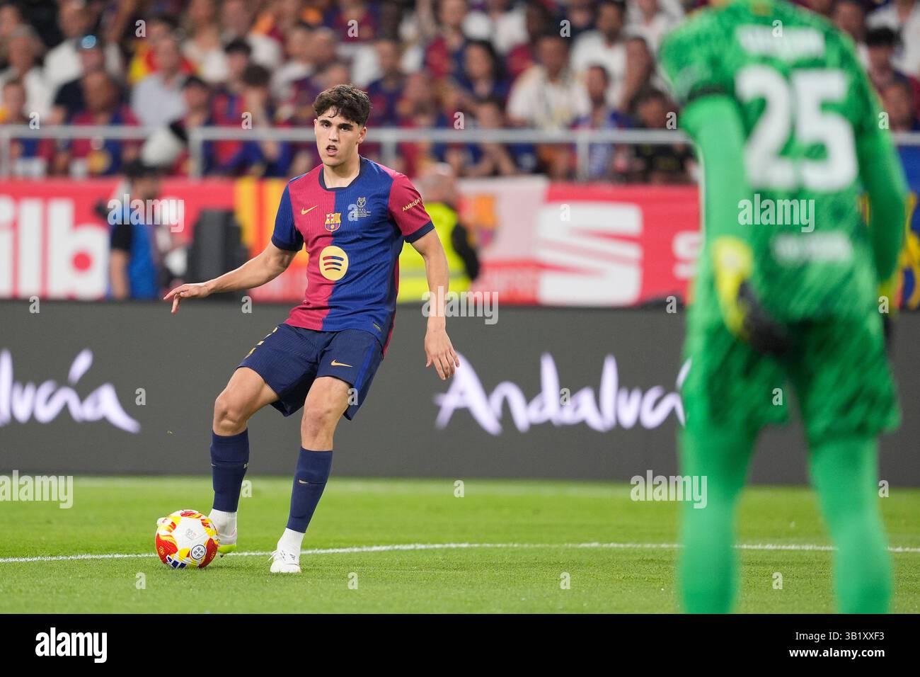 Pau Cubarsi of FC Barcelona in action during the Spanish Cup, Copa del ...