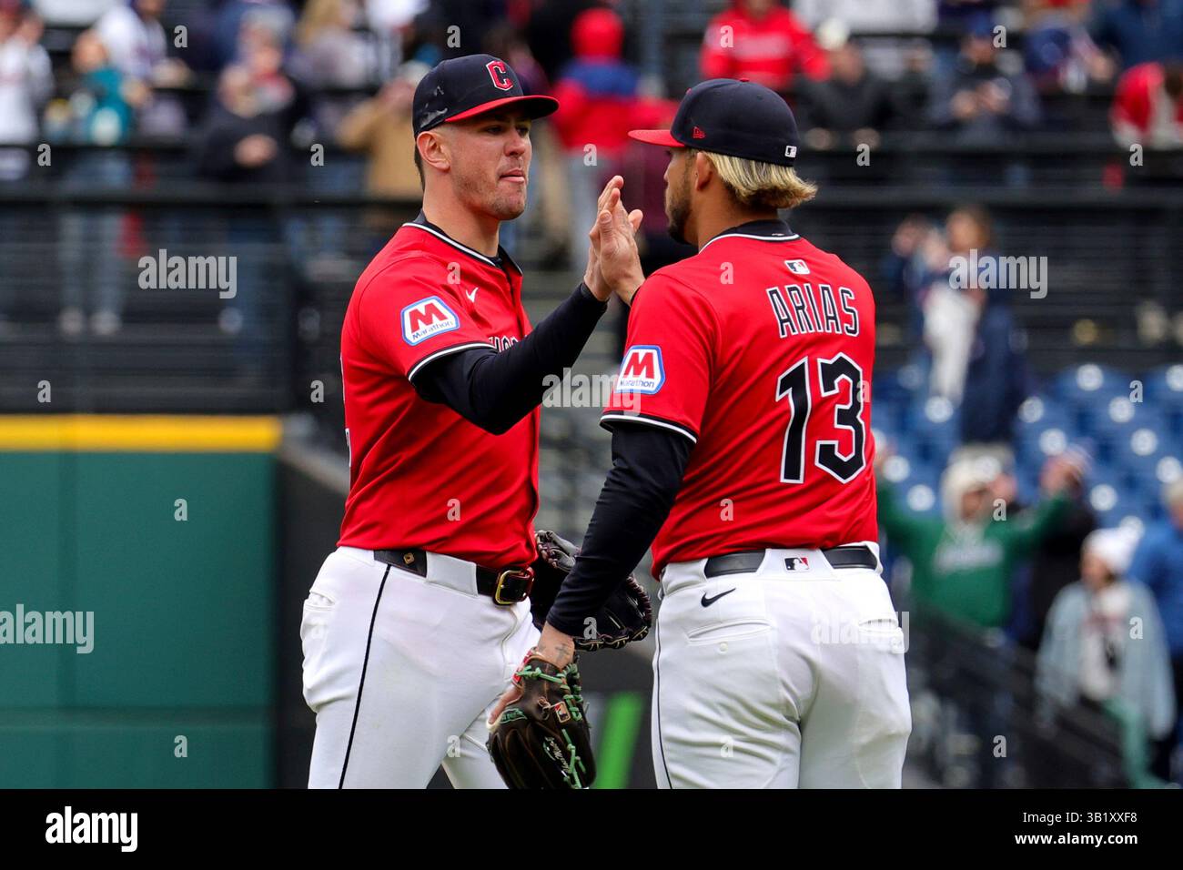 CLEVELAND, OH - APRIL 26: Cleveland Guardians right fielder Nolan Jones ...