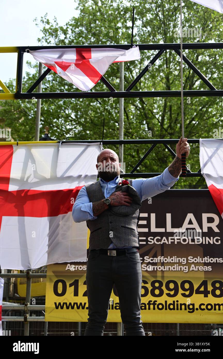 LONDON, ENGLAND - APRIL 26 2025: Speaker Dean Neil aka bricklayer at ...