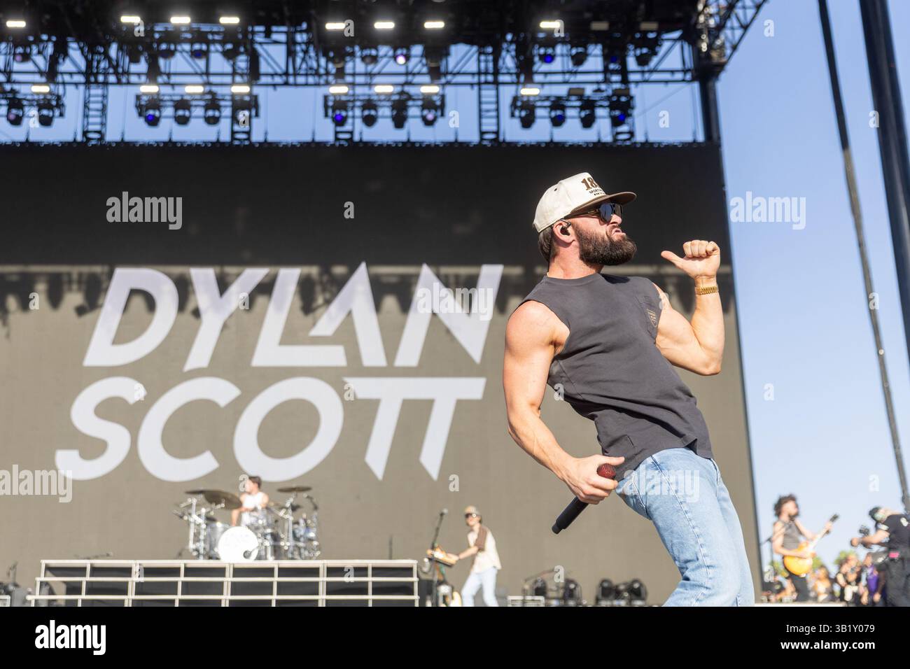 Indio, USA. 25th Apr, 2025. Dylan Scott during the Stagecoach Music ...