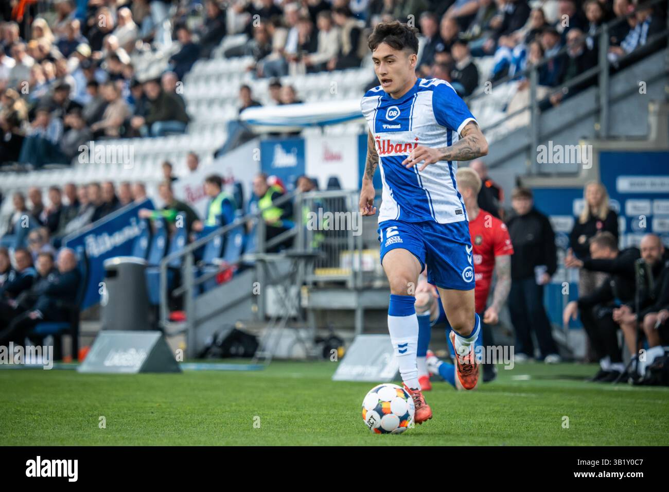 Odense, Denmark. , . Nicholas Mickelson (2) of Odense BK seen during ...
