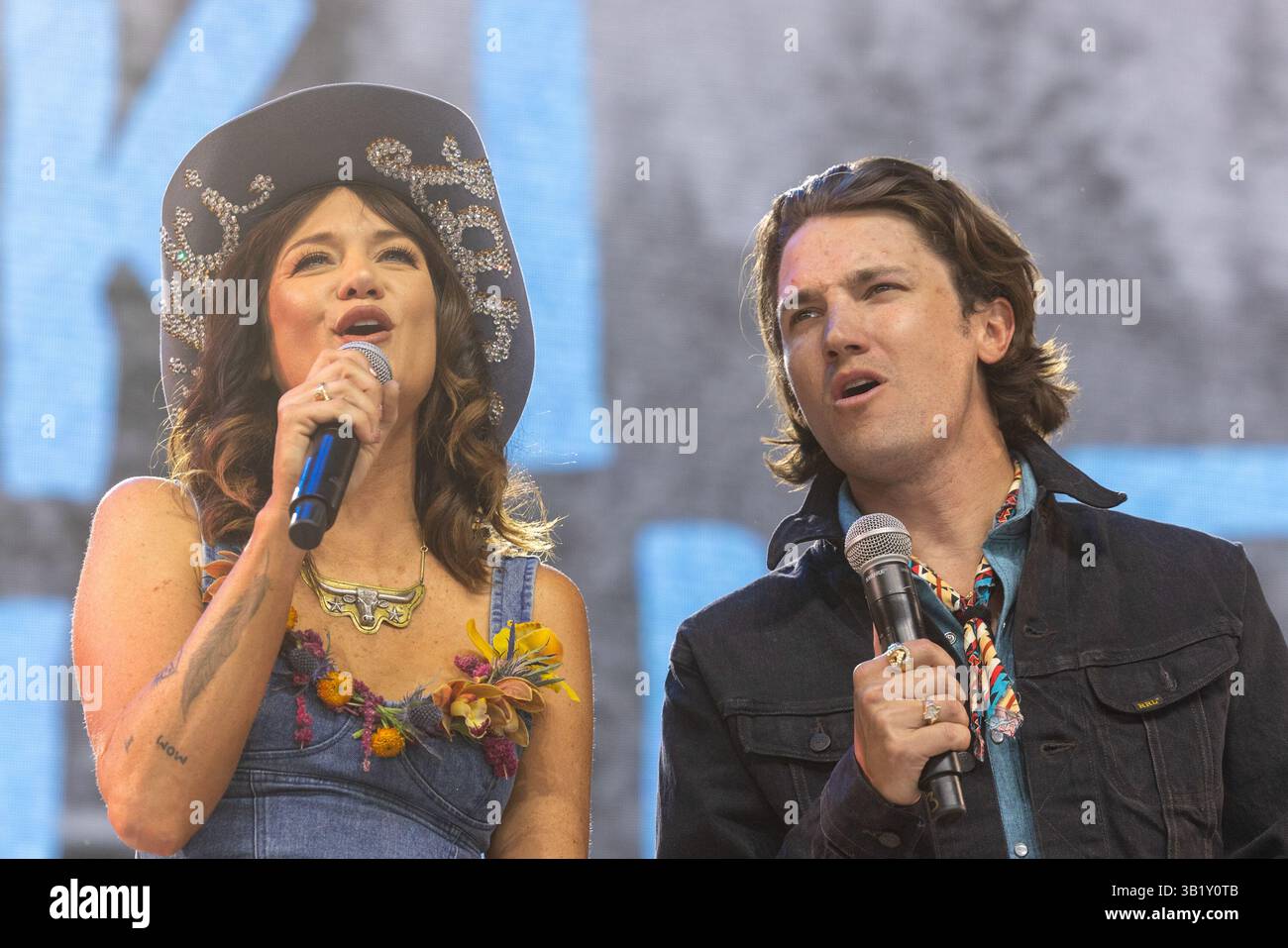 Indio, USA. 25th Apr, 2025. Nikki Lane and guest Drake Milligan during ...