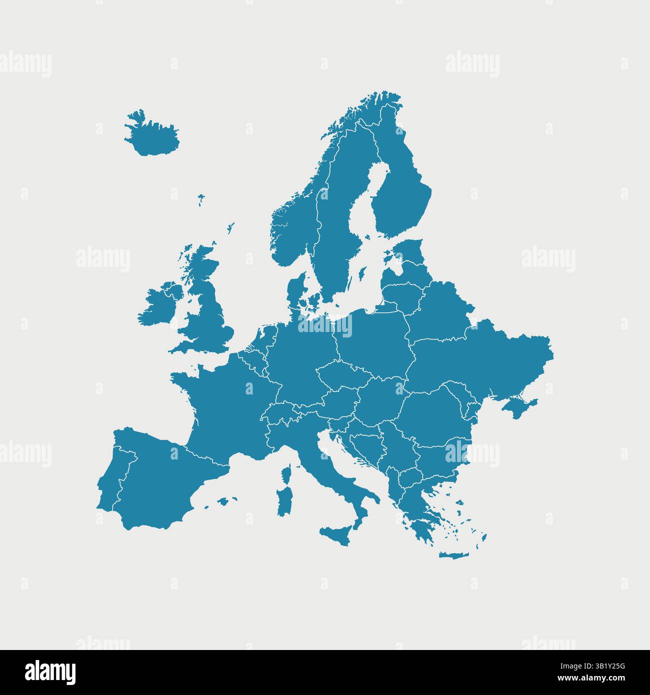 Europe map isolated on white background. High detailed. Vector ...