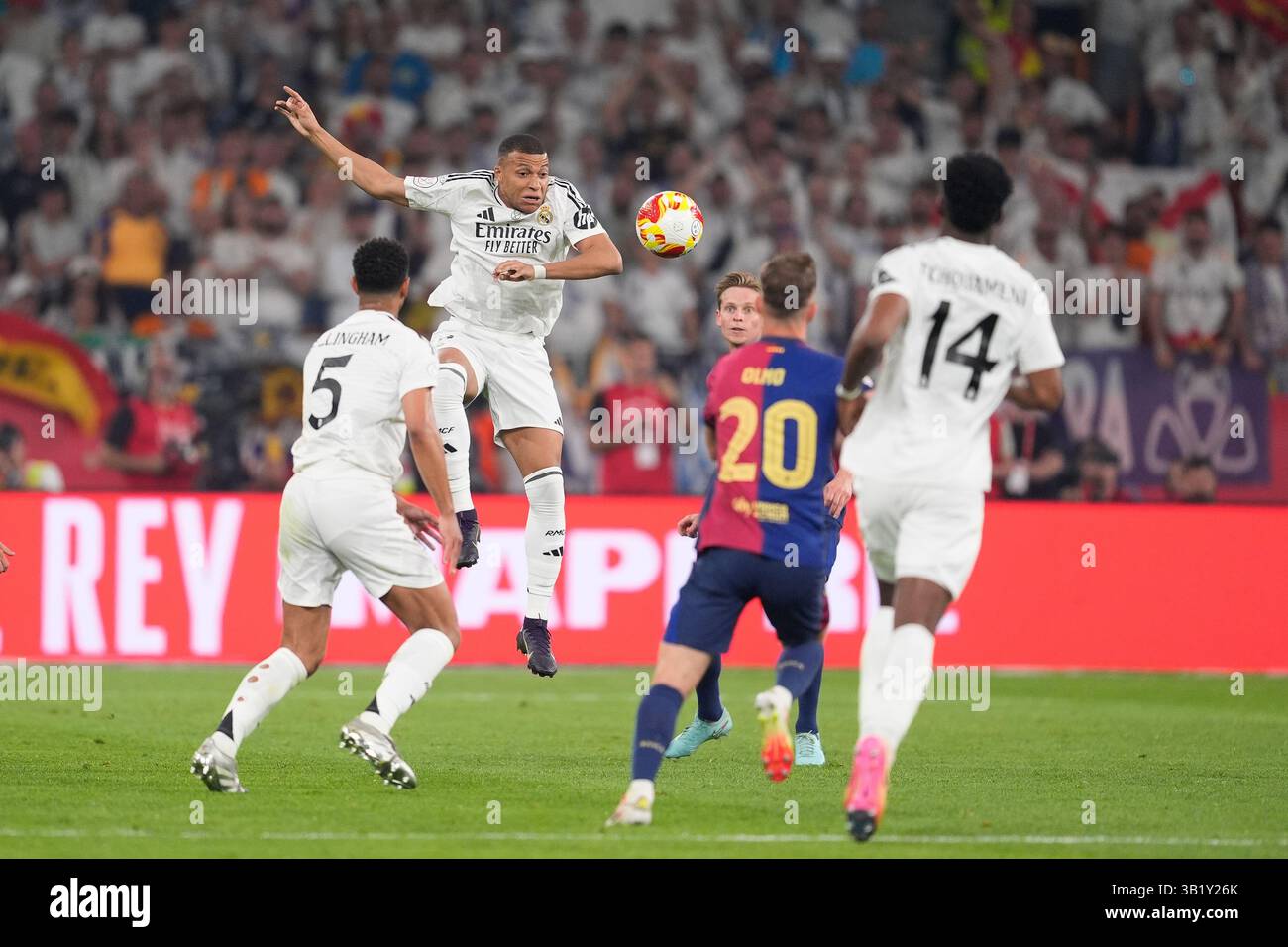 Kylian Mbappe of Real Madrid in action during the Spanish Cup, Copa del ...