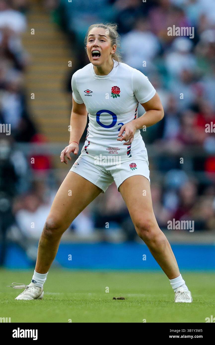 Holly Aitchison of England Women gives the team instructions during the ...