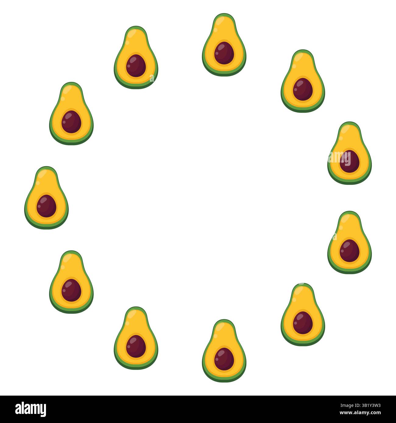 Round frame of ripe avocado. Vector illustration Stock Vector Image & Art - Alamy