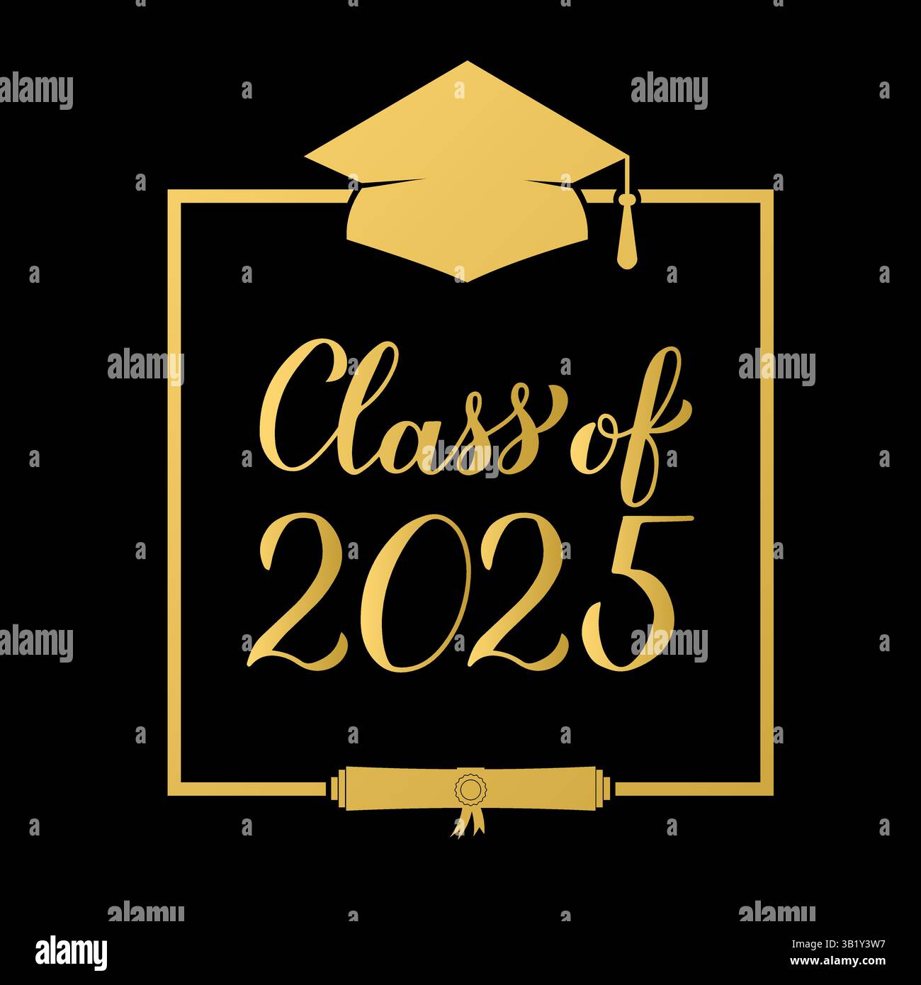 Class of 2025 lettering. Congratulations to graduates typography poster ...