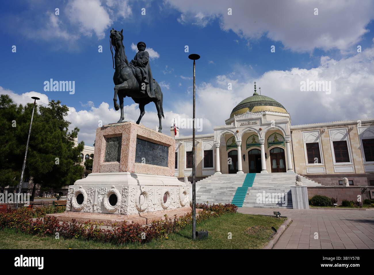 Ataturk Statue in front of Ethnography Museum of Ankara City in Turkiye ...