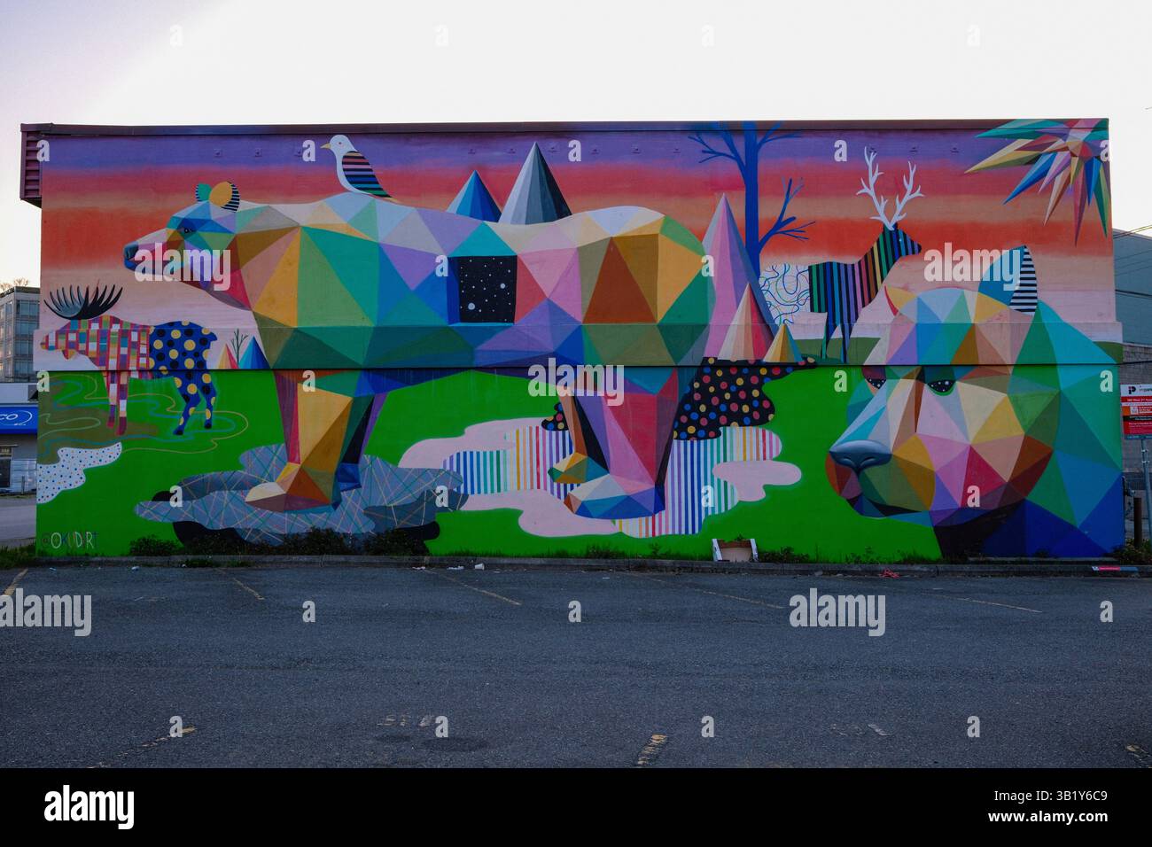 A colourful mural in Vancouver, BC Stock Photo - Alamy
