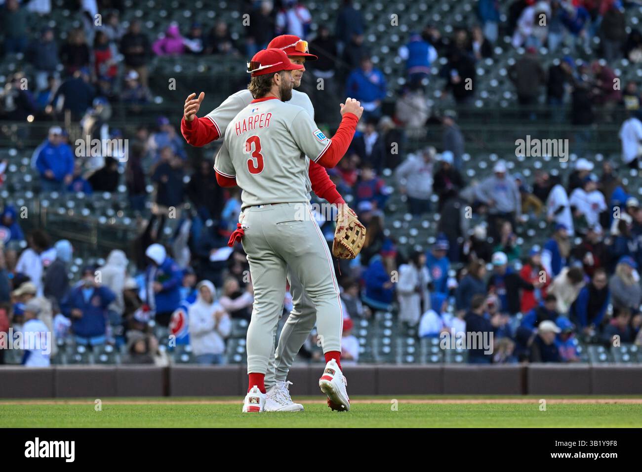 Philadelphia Phillies third baseman Alec Bohm, left, and first baseman ...